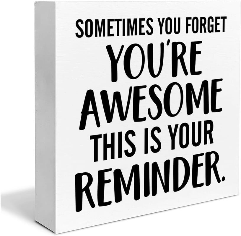 Sunyuer Inspirational Quote Wooden Box Sign, Sometimes You Forget You ...