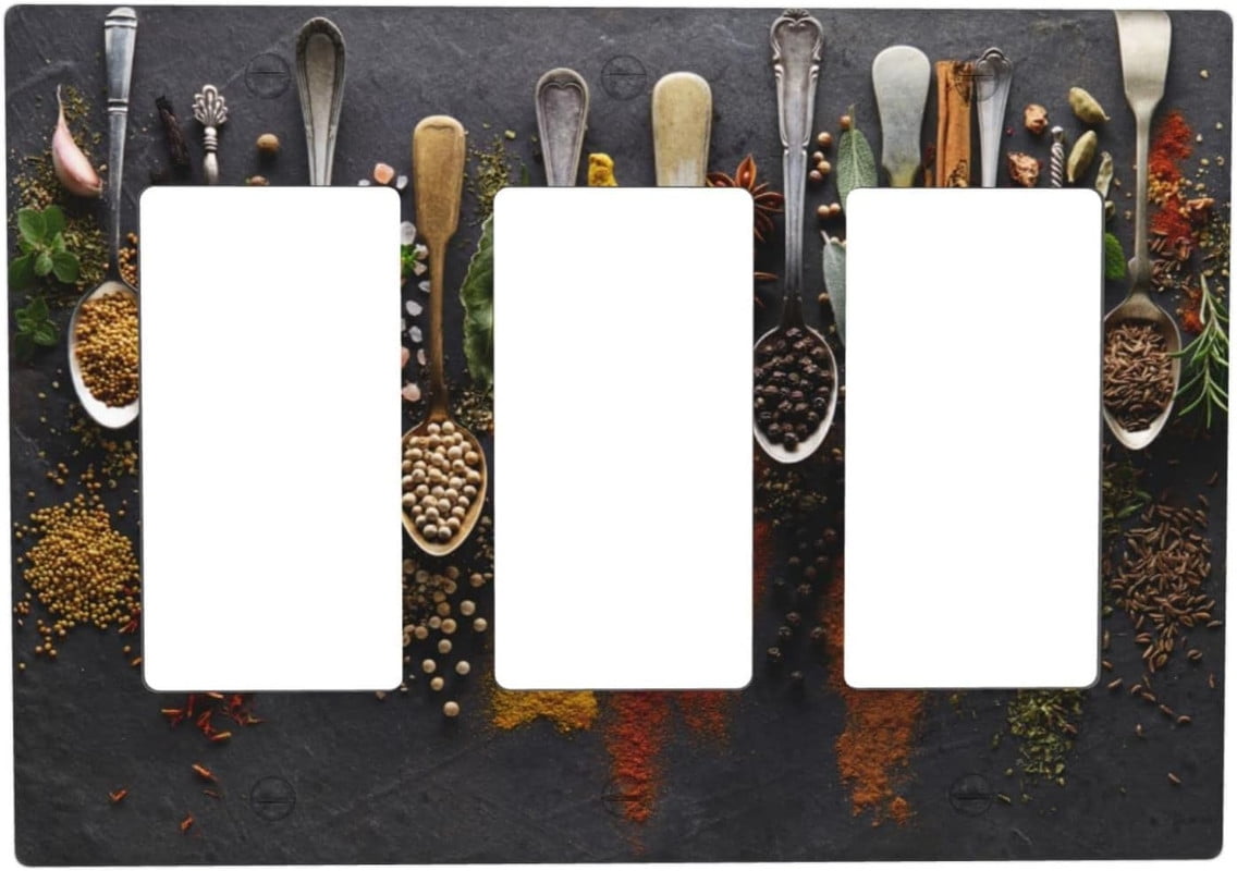 Sunyuer Kitchen Spoon Decorative Wall Plate, 3 Gang Triple Rocker ...