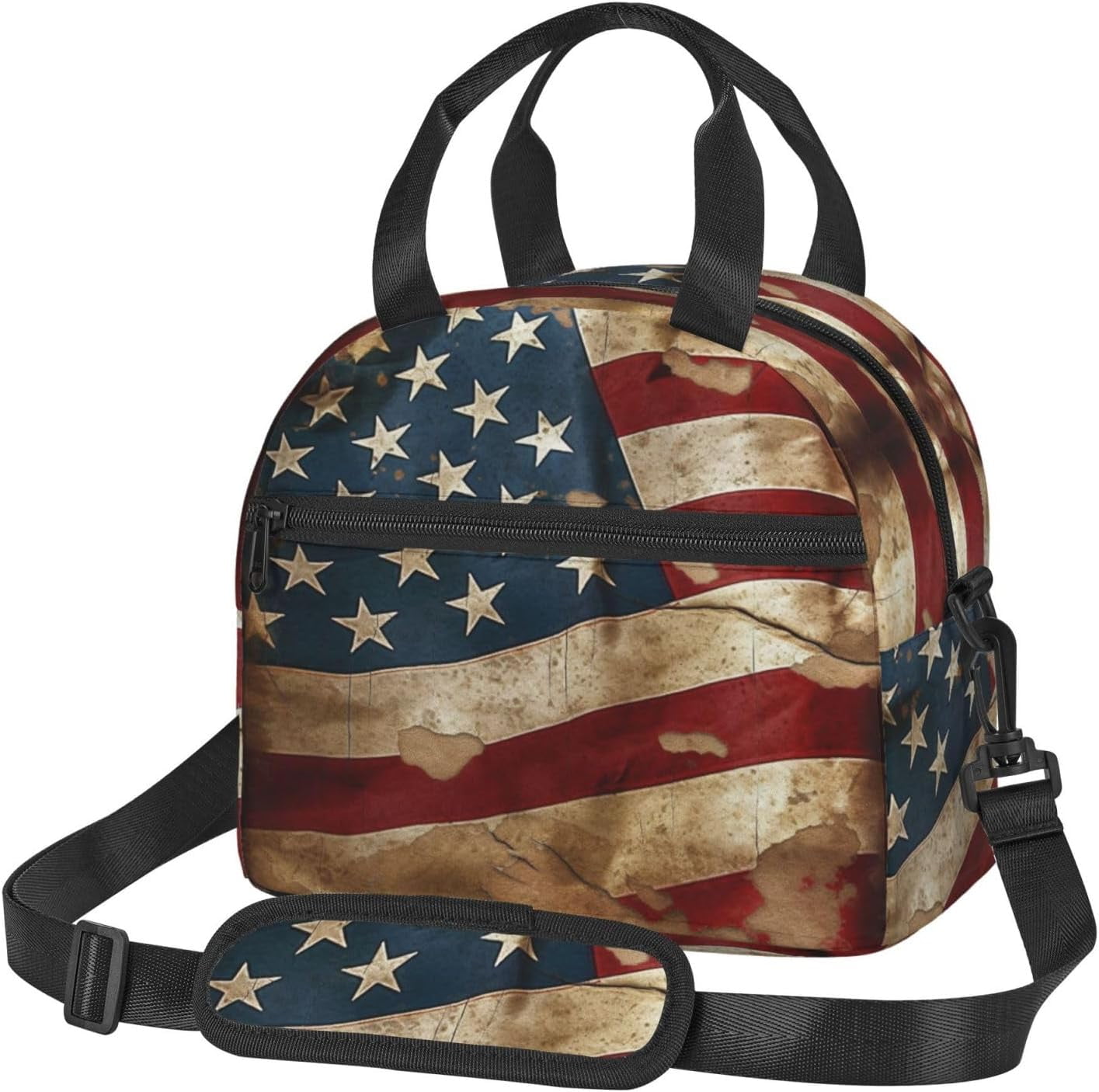 Sunyuer Vintage American Flag Lunch Bag, Reusable Insulated Container ...