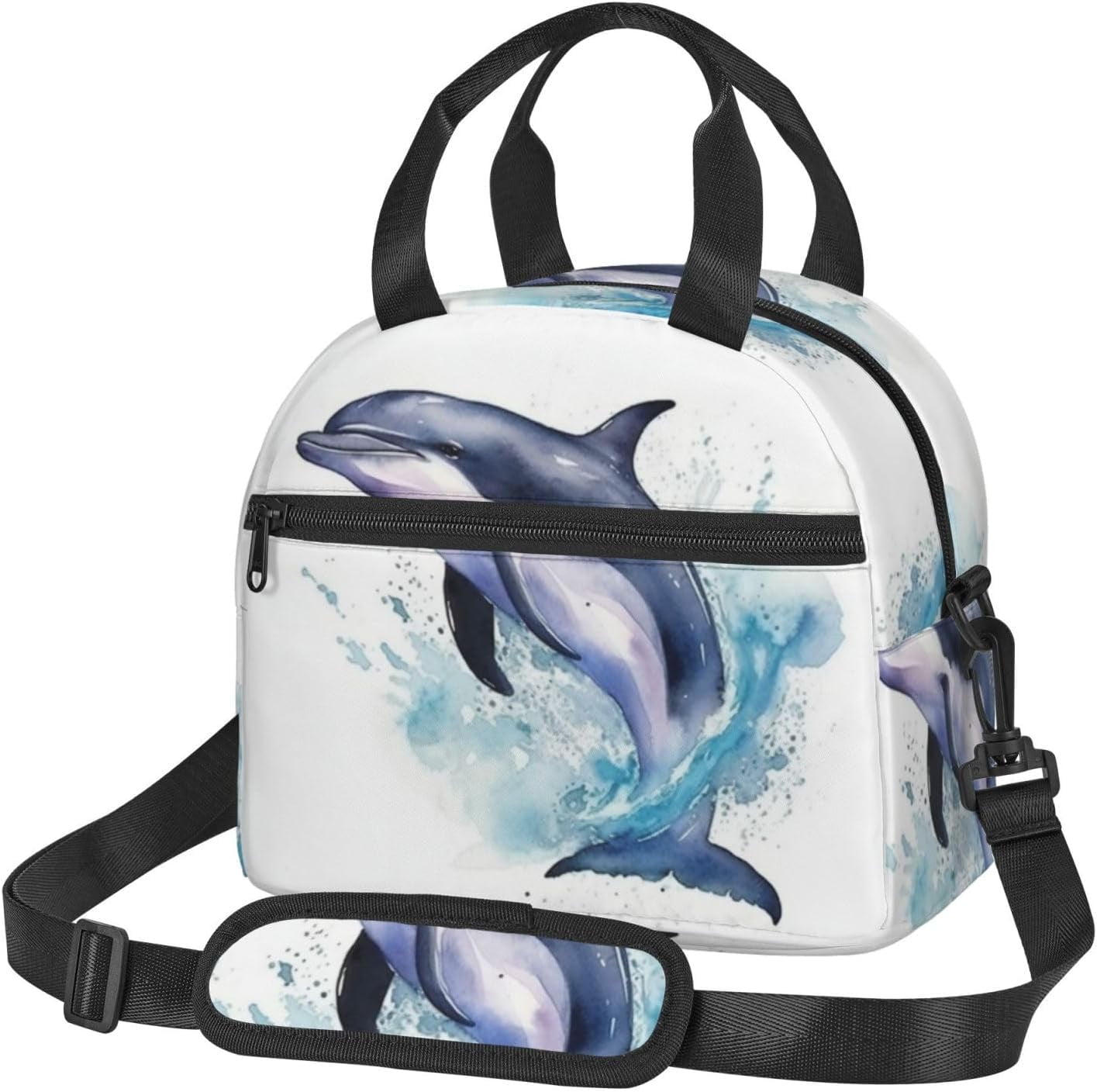 Sunyuer Watercolor Dolphin Lunch Bag, Reusable Insulated Container With ...