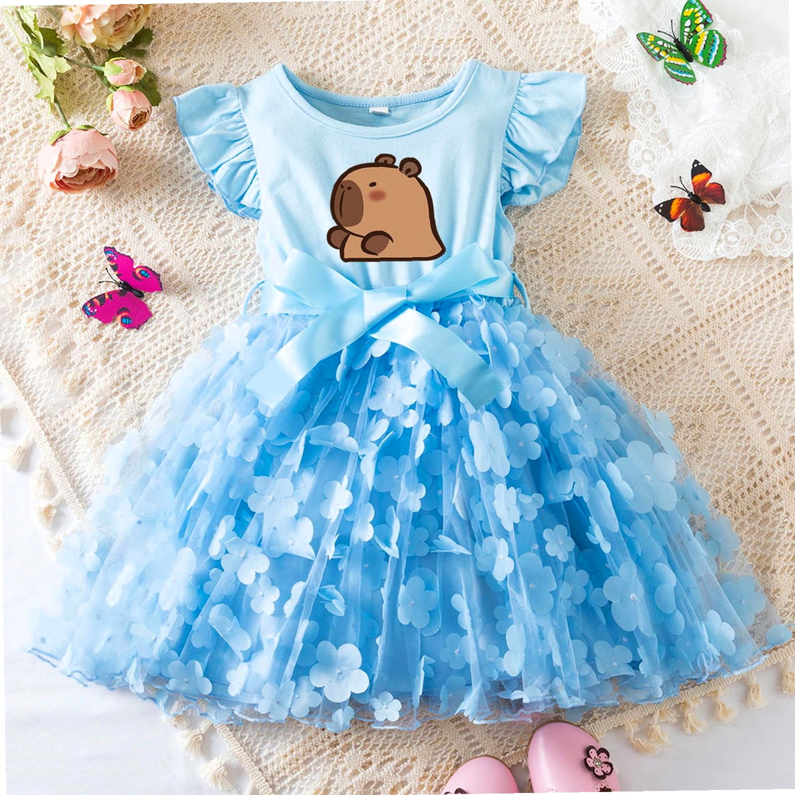 Sunyying Adorable Capybara Baby Dress for Girls - Cute Animal Print ...