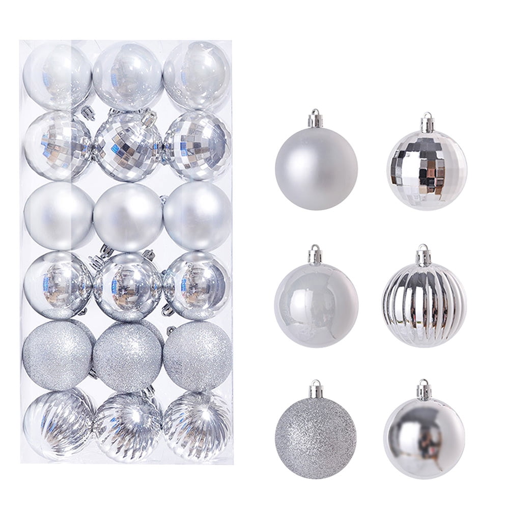 SuoKom Christmas Balls, 36Pcs 2.36 Inch Silver Christmas Balls Hanging ...