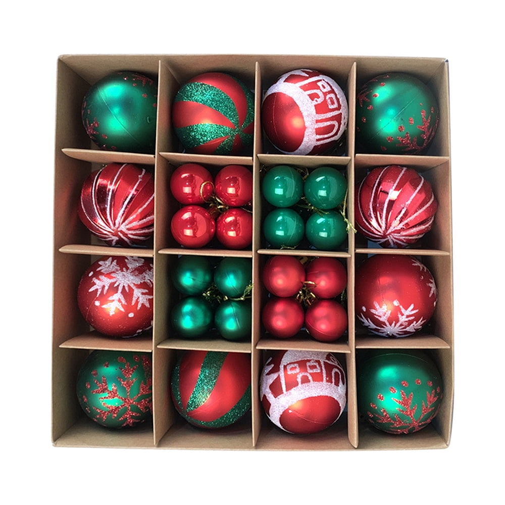 SuoKom Christmas Balls, 44Pcs Red & Green Christmas Balls Hanging ...