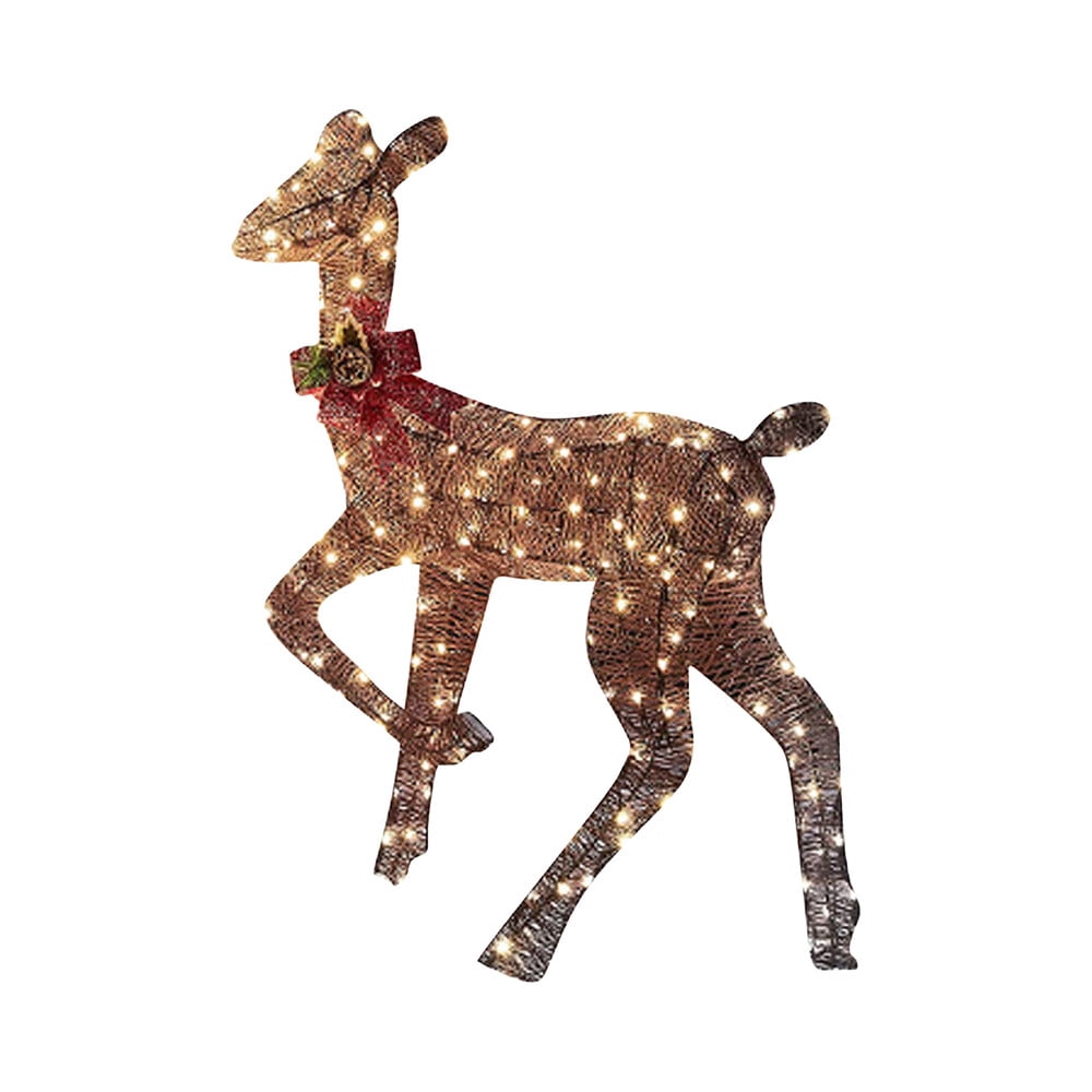 SuoKom Christmas Deer Light Decor, Glittering Deer with Strip Lights ...
