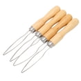 Suodoka 4Pcs Button Hook Wooden Handle Stainless Steel Wire Semi ...