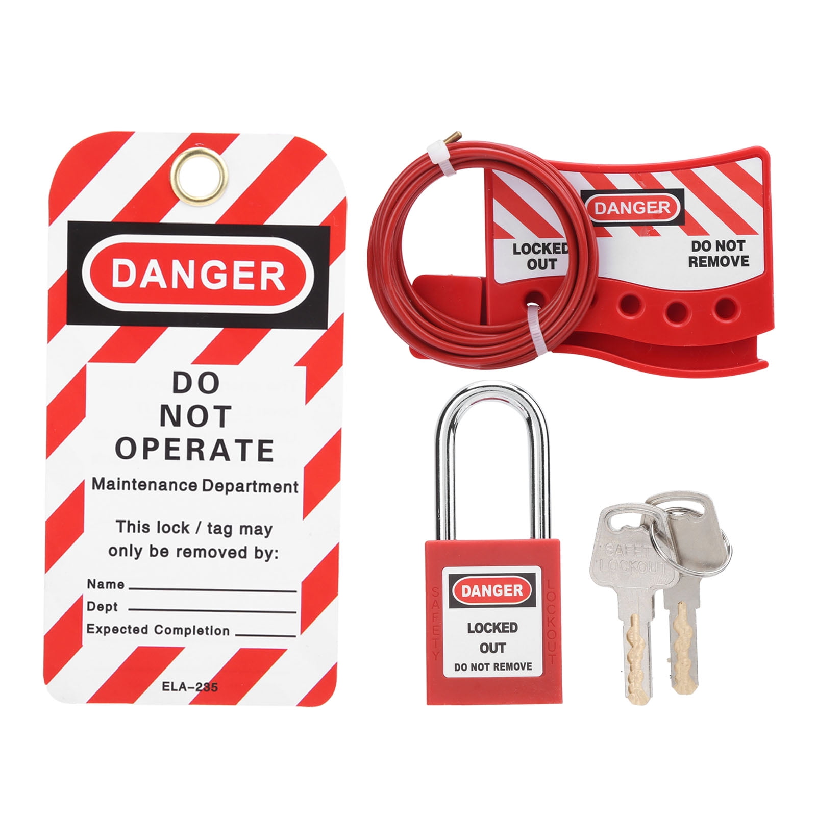 Suodoka Adjustable Security Cable Lockout Tagout Device with Red ...