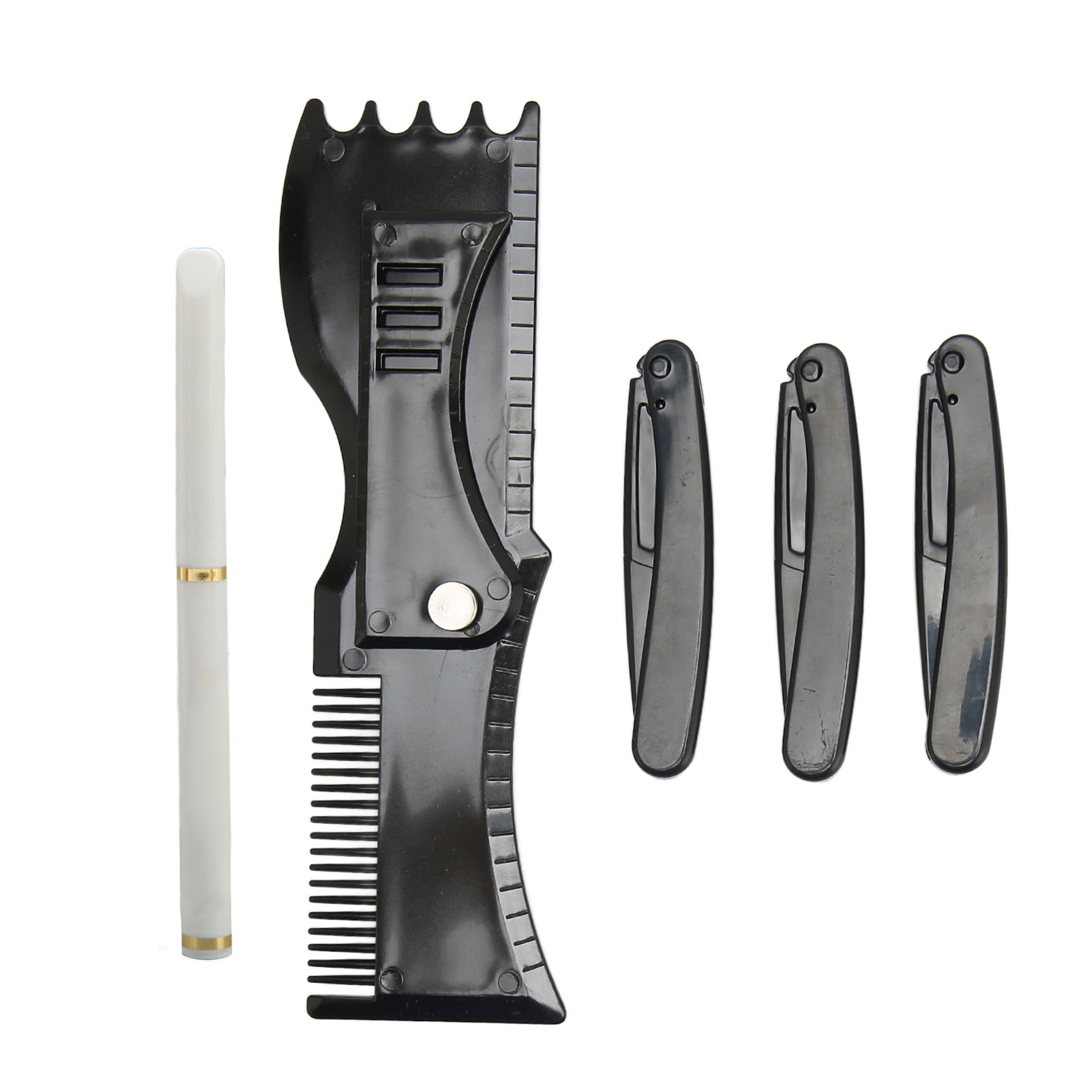 Suodoka Beard Shaper Tool Set with Stencil Guide, White Barber Pencil ...