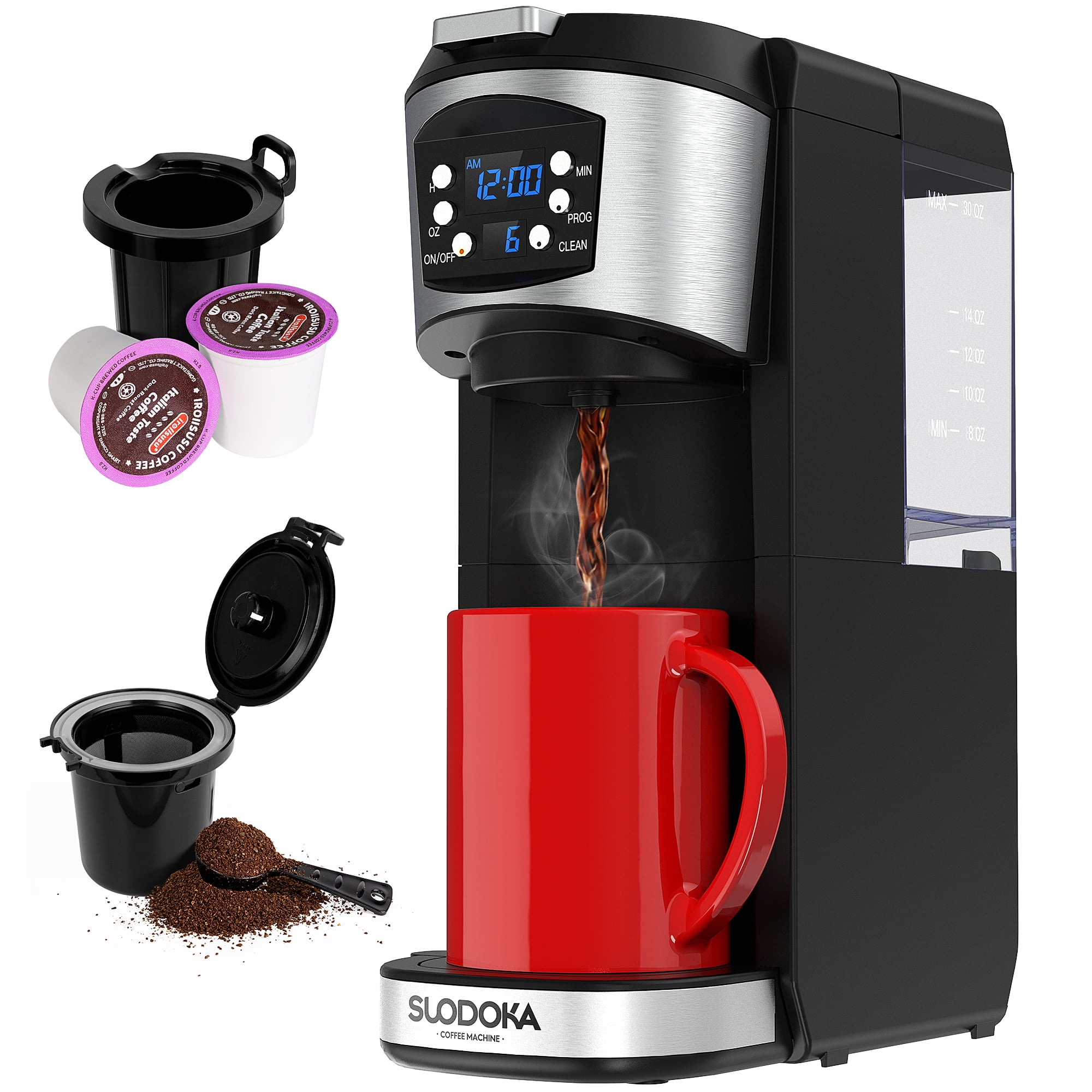 Suodoka K-Pod Coffee Maker Machine, 2 in 1 Single-serve Brewer for ...