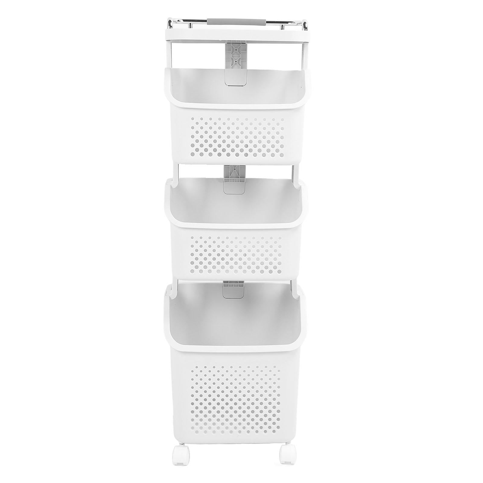 Suodoka Rolling Laundry Hamper – 3‑Layer PP ABS Basket with 4 Wheels ...