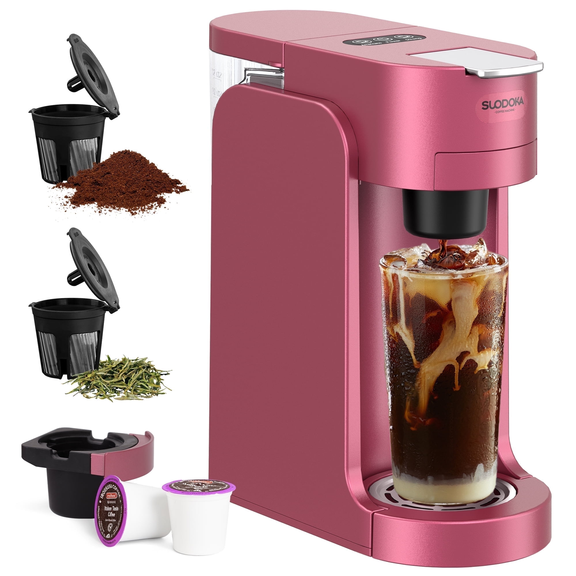 Suodoka Single Serve K-Pod Coffee Maker Machine for Capsule & Ground ...