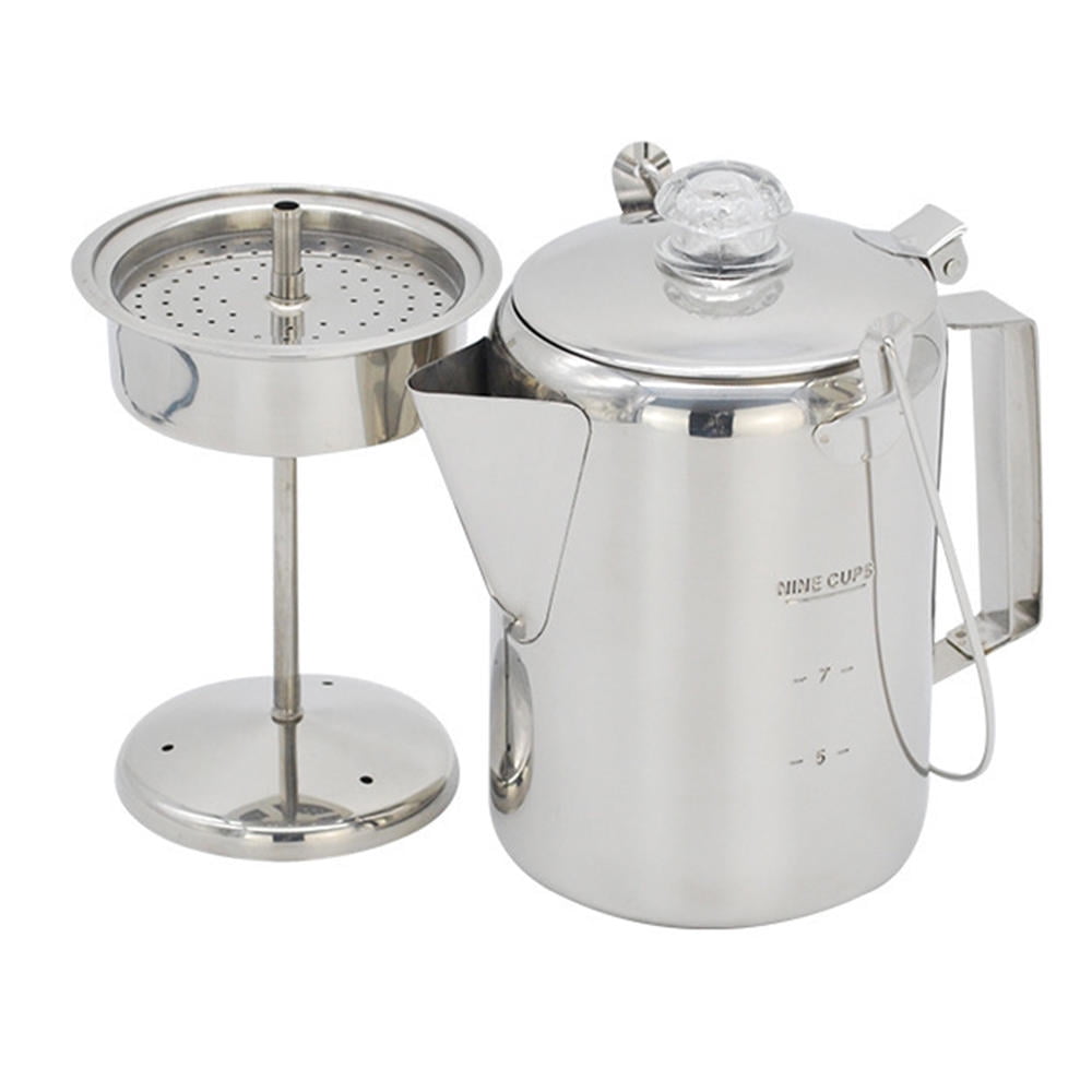 Suodoka Stainless Steel Camping Coffee Percolator 9‑Cup, Medical‑Grade ...