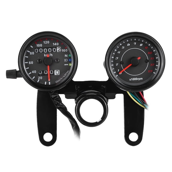 Suodoka Universal 12V Motorcycle Speedometer & Tachometer Gauge (0-160 ...