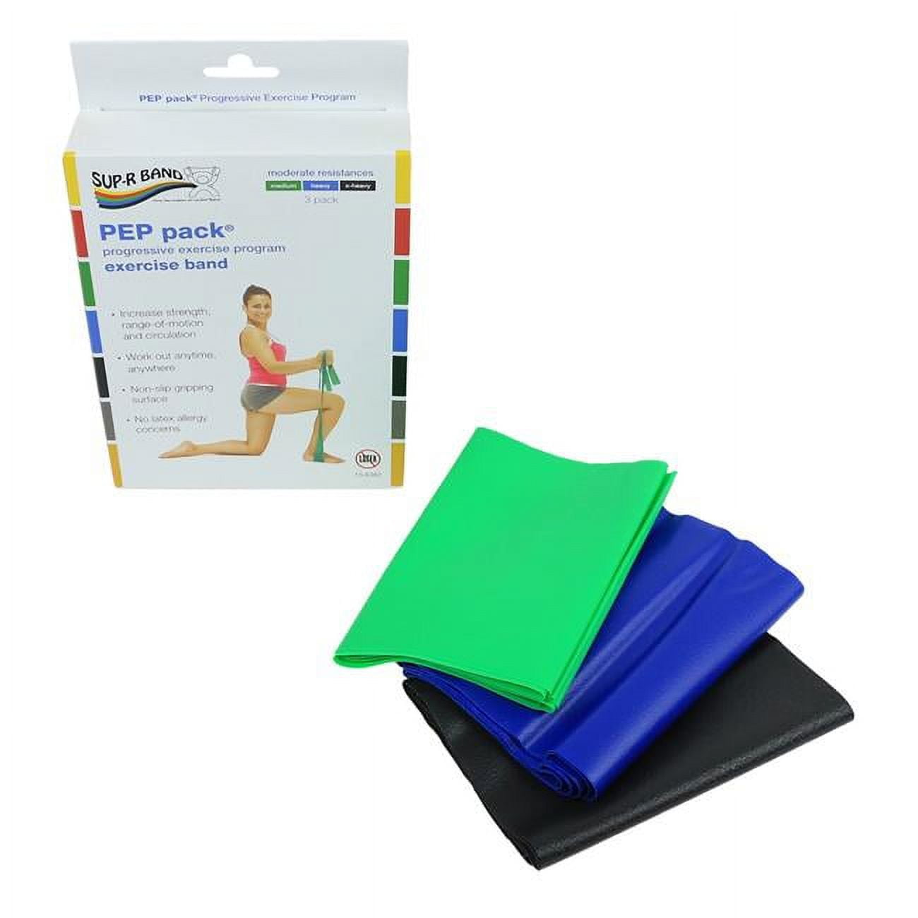 Sup-R Band Pep Pack Latex Free Exercise Band - 3 Piece - Walmart.com