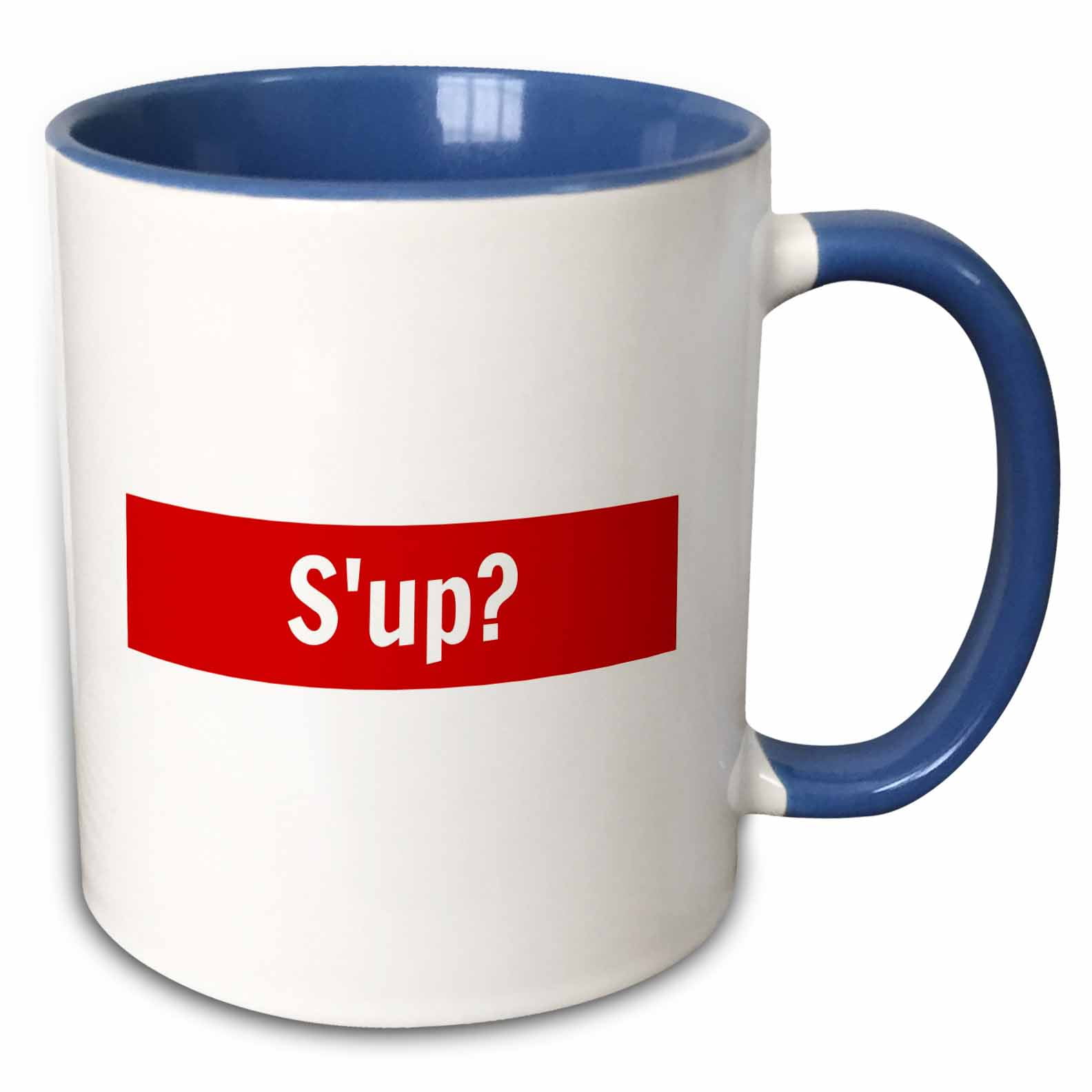3drose, Sup, White Lettering on a Red and White Background, 11oz Two ...