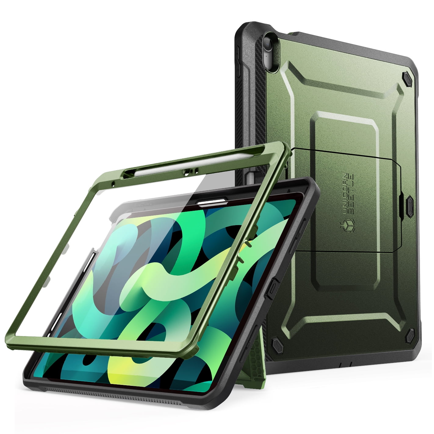 SUP iPad 10.9" 2022 Unicorn Beetle PRO Rugged Kickstand Case-Dark Green ...