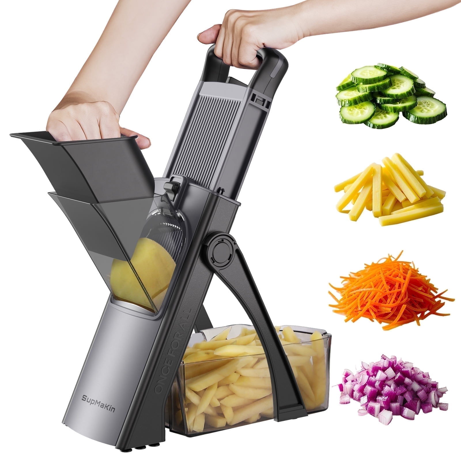 SupMaKin Safe Mandoline Slicer, Vegetable Chopper and Grater, Multi ...