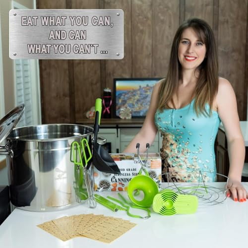 Supa Ant 21.5 Qt. Stainless Steel Water Bath Canning Pot with Canning ...