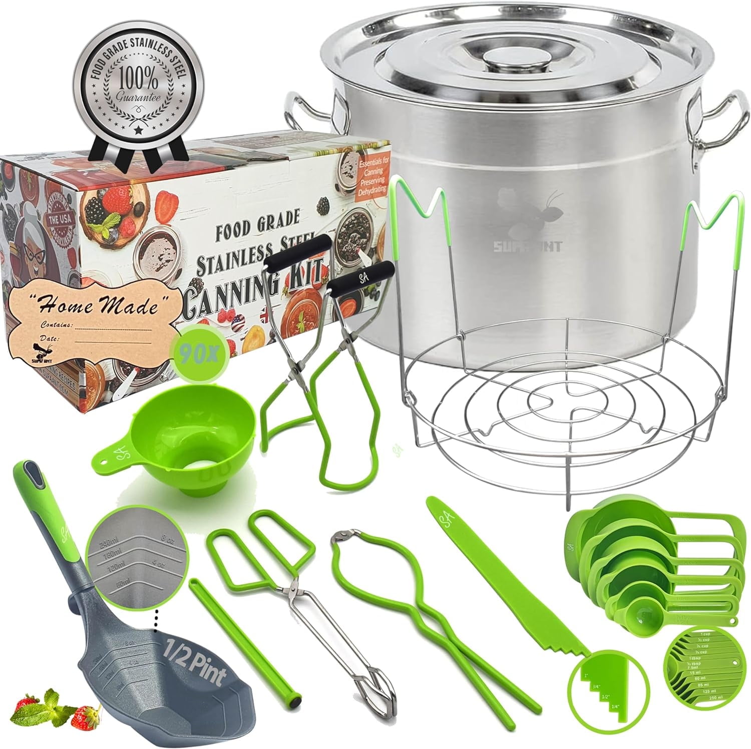 Supa Ant Canning Supplies Starter Kit with XL Pot and Rack, Food Grade ...