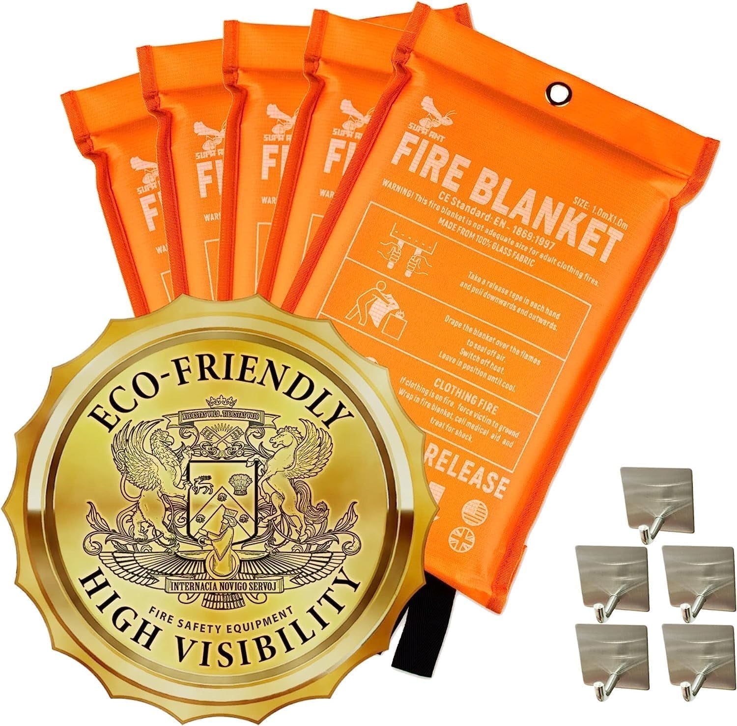 Supa Ant Emergency Fire Blanket for Home and Kitchen, High Visibility ...