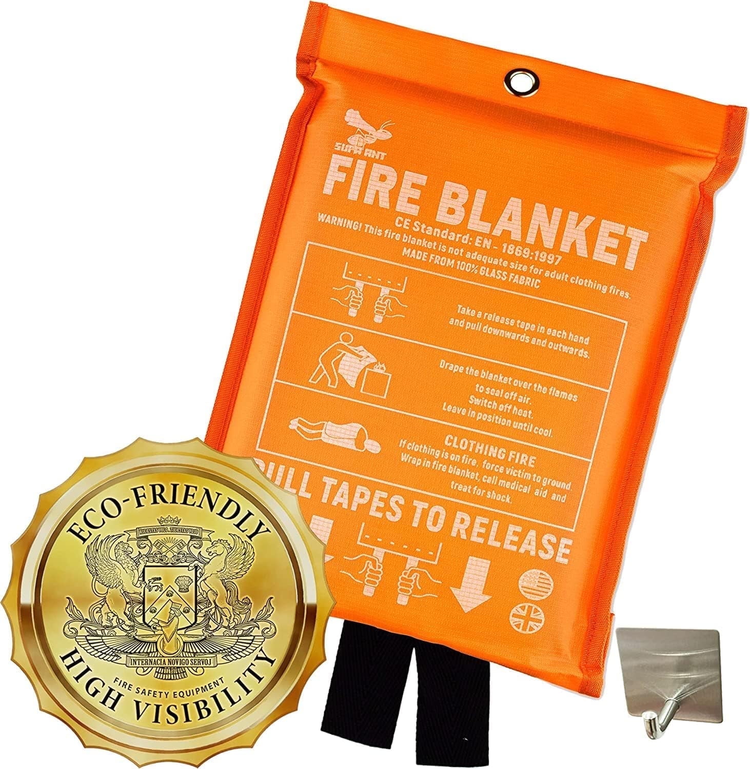 Supa Ant Emergency Fire Blanket for Home and Kitchen, High Visibility ...