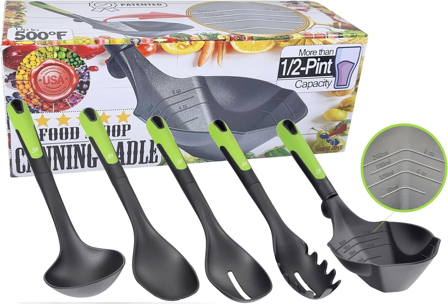 Supa Ant Kitchen Utensils Ladle Set for Soup Pasta Nylon Ladle with ...