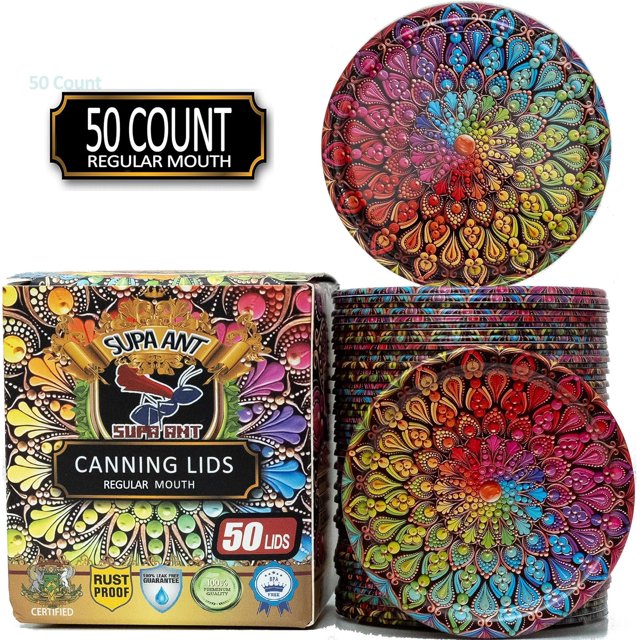 Supa Ant Regular Mouth Canning Jar Lids, Rust Buckle and Leak Proof, 50 ...