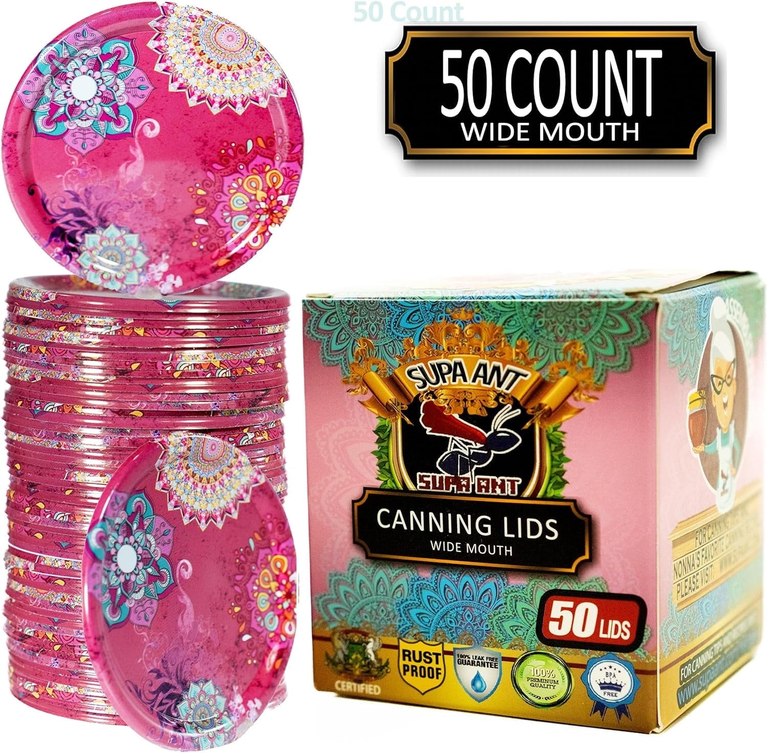 Supa Ant Wide Mouth Canning Lids, Rust proof, Buckle proof and Leak ...