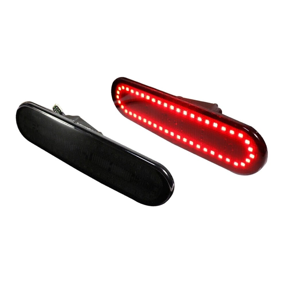Supagat 2X Smoke Red Rear Bumper Side Marker Lights Ep3 3Dr Black ABS ...