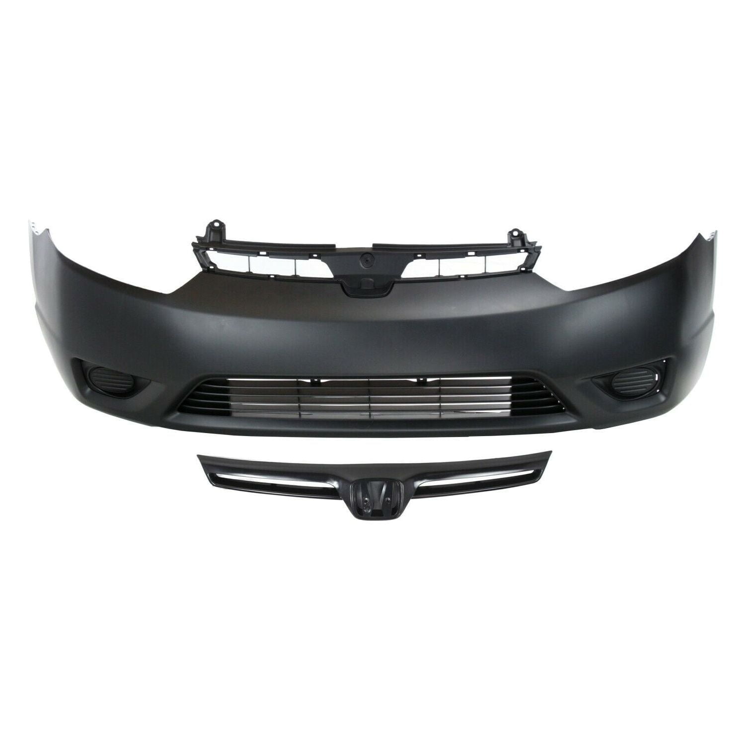 Supagat 2pcs Front Plastic Bumper Cover Painted Black and Insert Kit ...