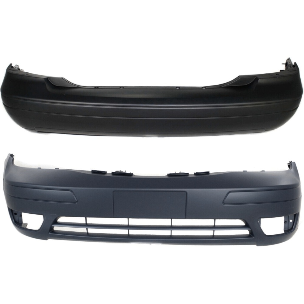 Supagat 2pcs Front & Rear Primed Bumper Cover Fascias with Side Marker ...