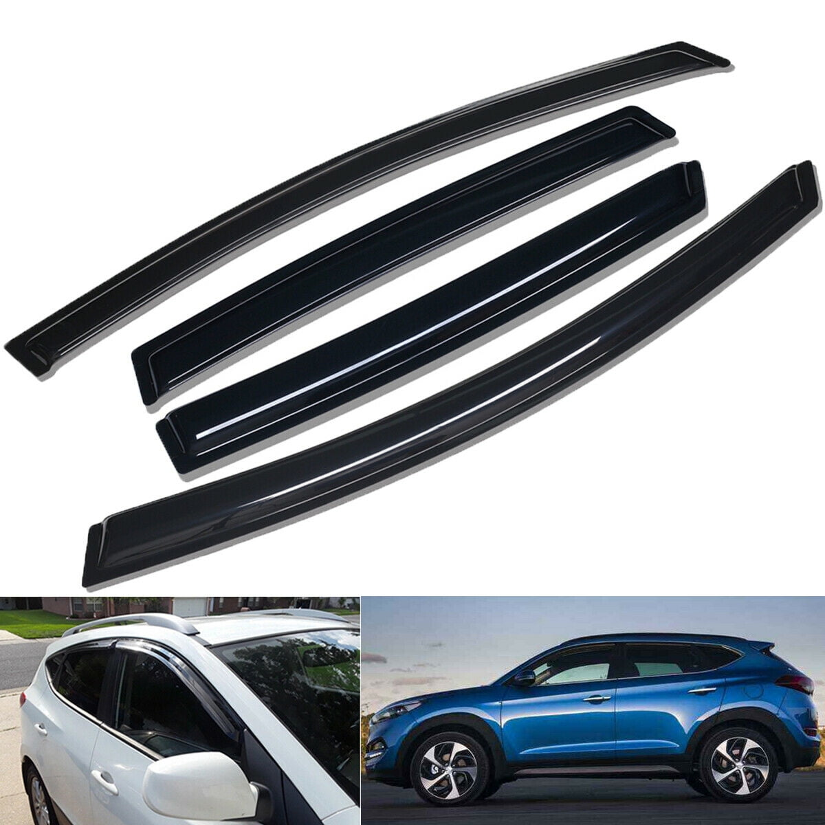 Supagat 4pcs Sun Rain Wind Deflectors Door Window Visors Outside Mount ...