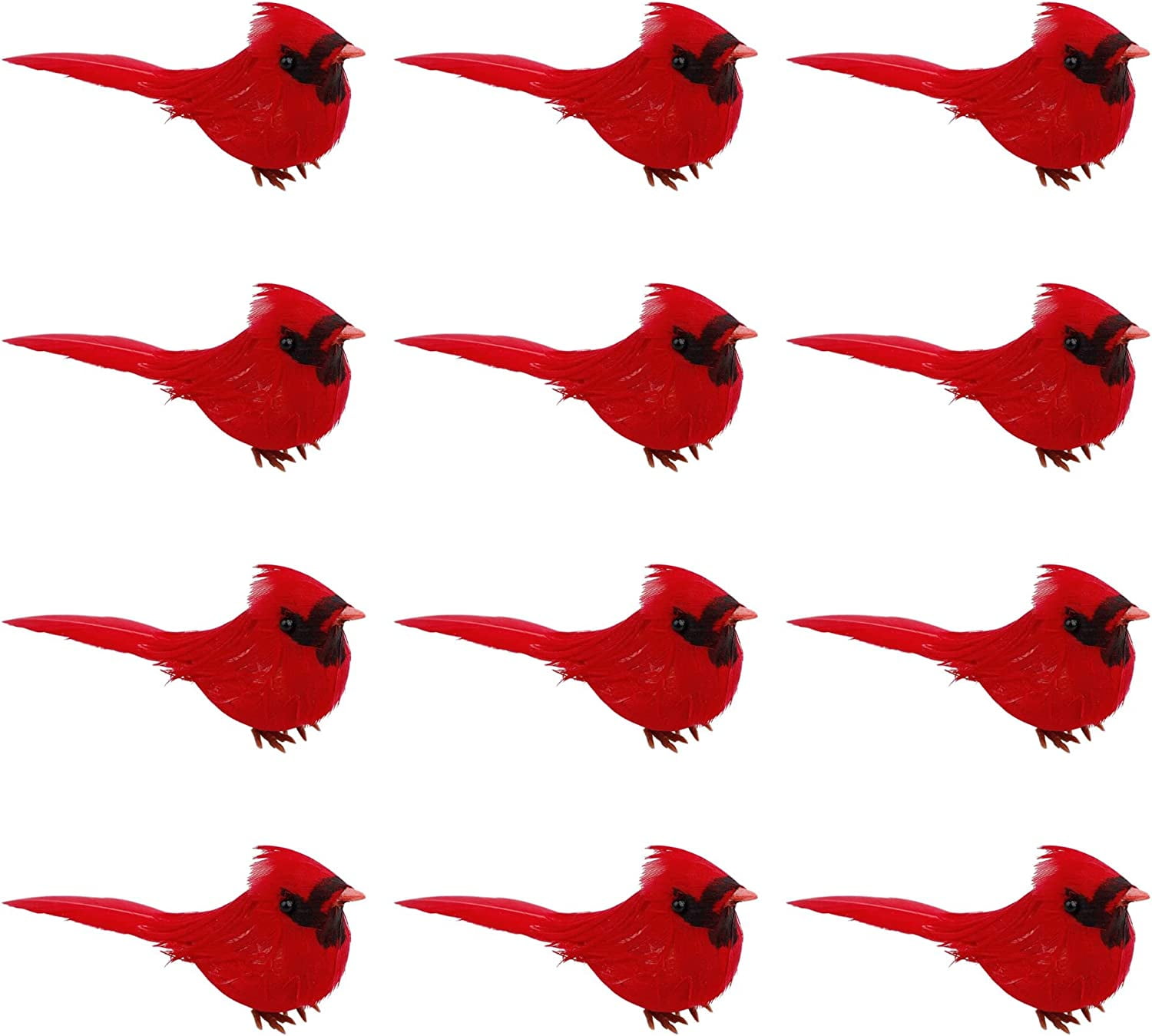 Supbessel 20 Pcs Artificial Christmas Cardinal Birds Simulation Red ...