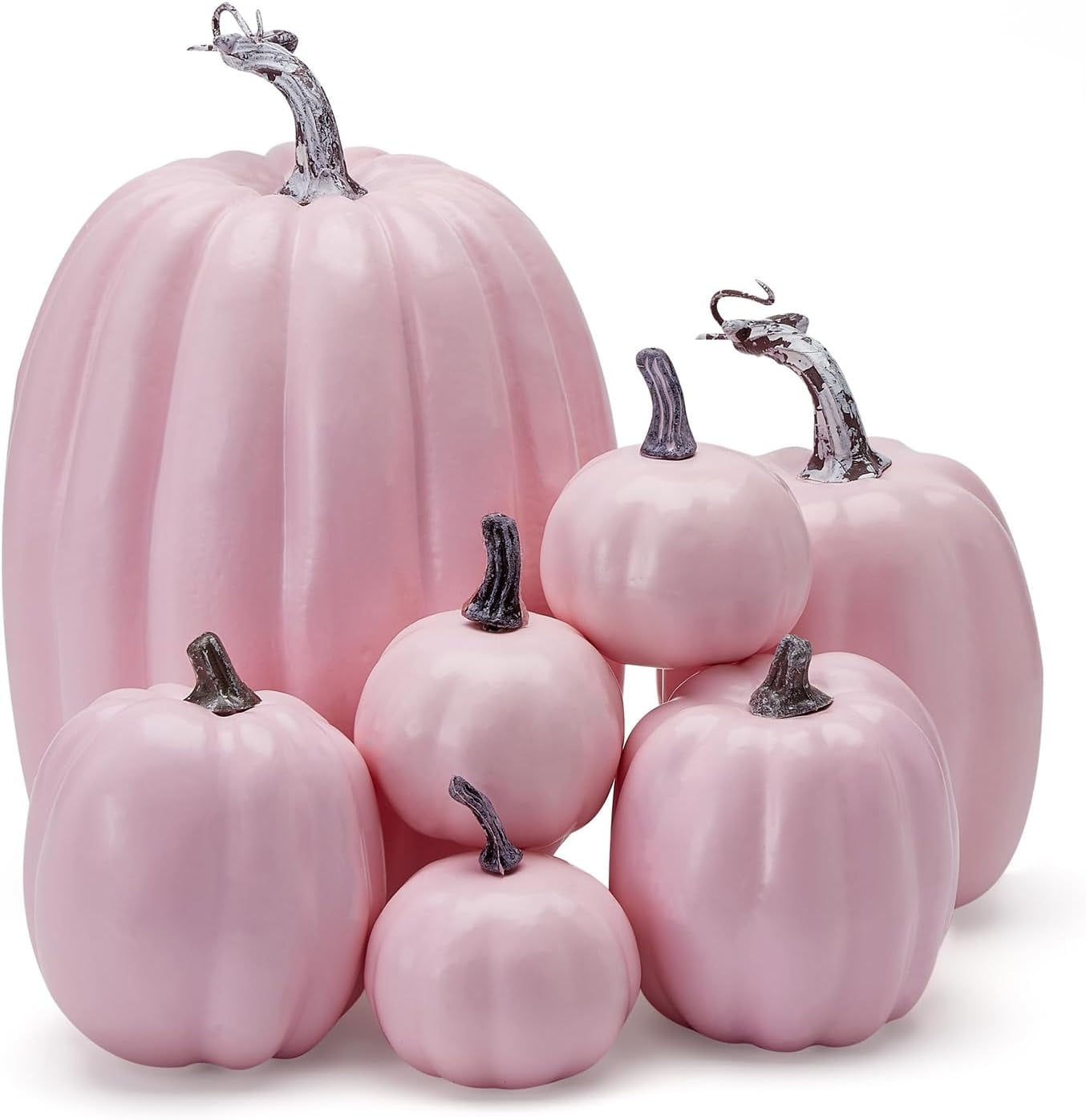 Supbessel 7Pcs Fake Pumpkins Artificial Plastic Pumpkins Decorations ...