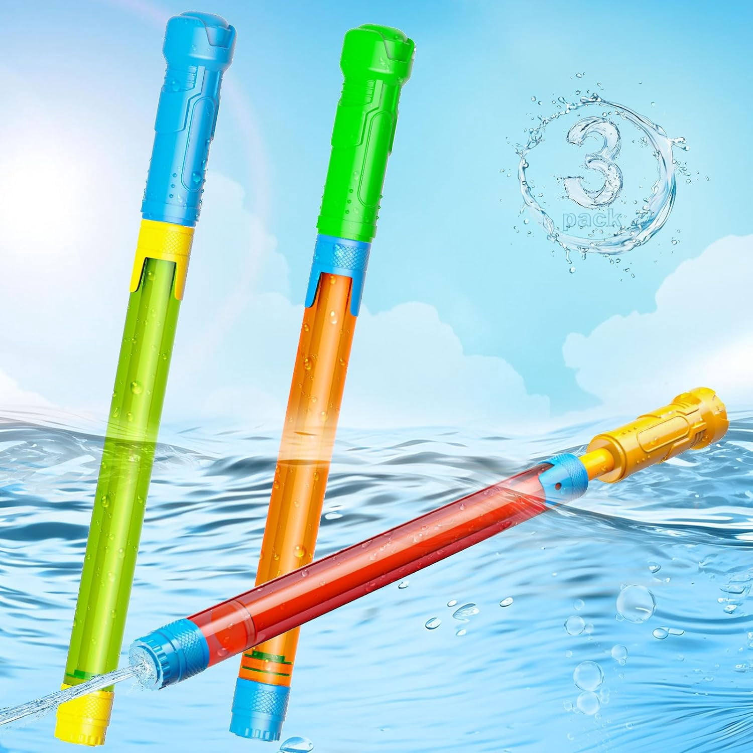 Supbessel 8 PCS Water Gun - 16.5'' Water Soaker Blaster Bulk Squirt Gun ...