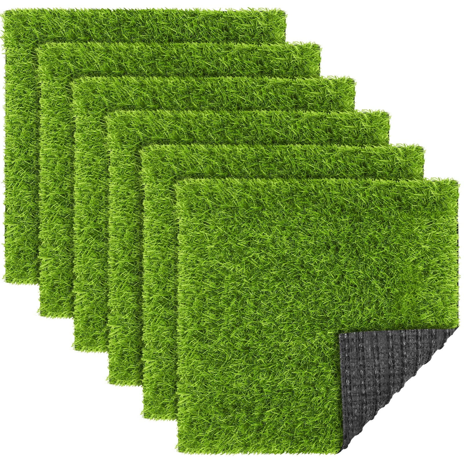Supbessel 8 Pack Artificial Grass Turf Interlocking Deck Tiles 12" x 12 ...