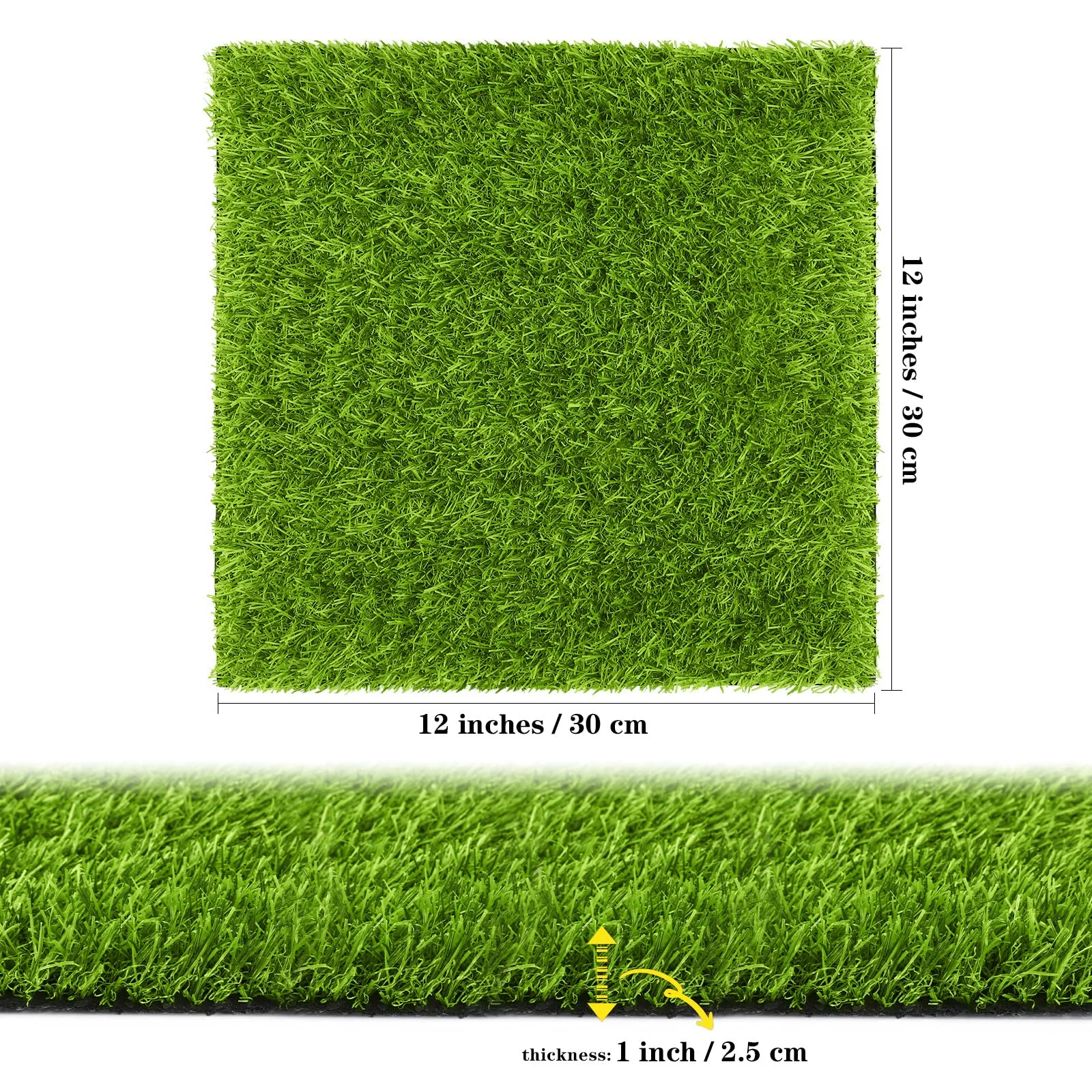 Supbessel Artificial Grass Squares Mat 12"x12" Outdoor Fake Grass Tiles ...