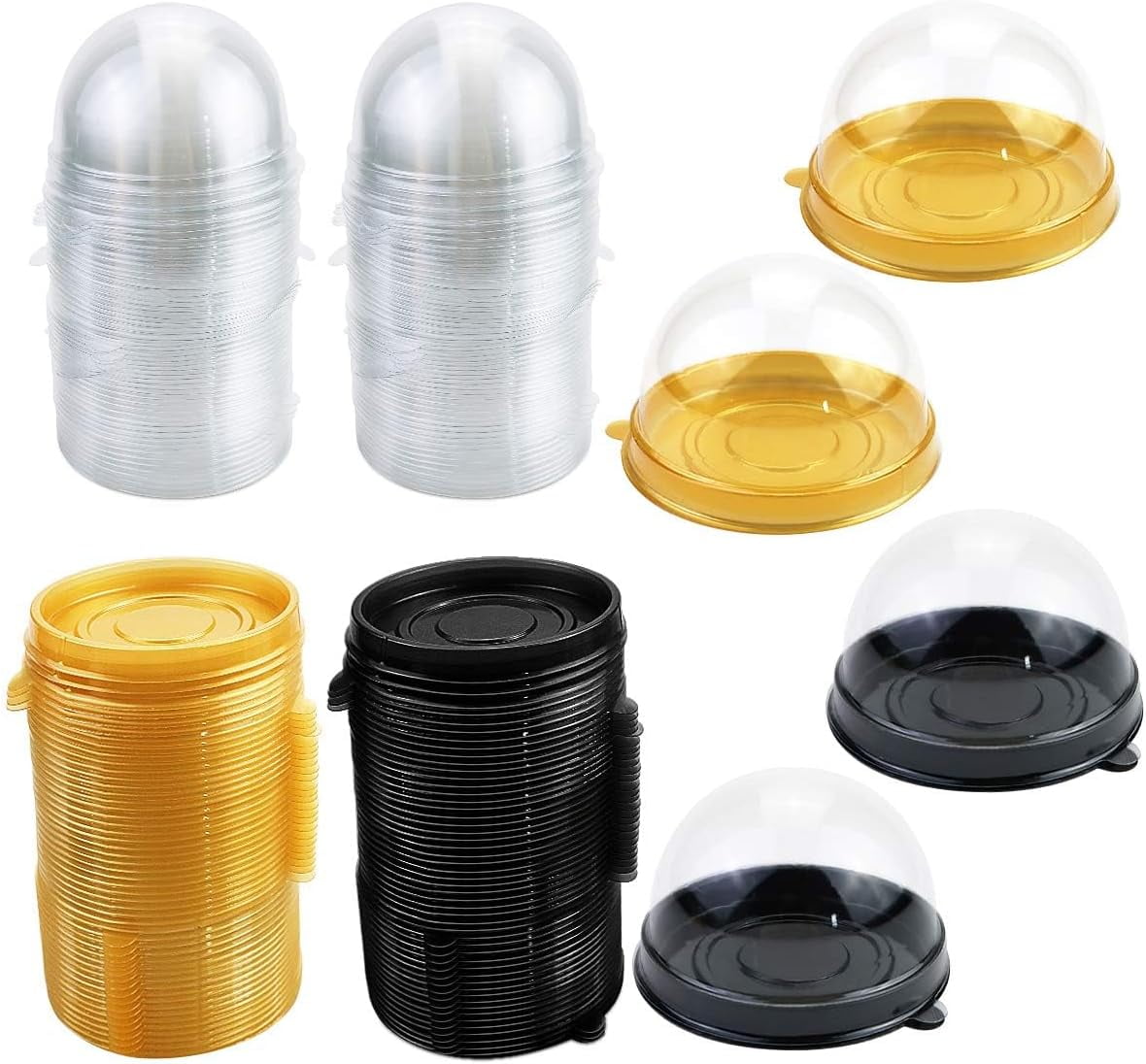 Supbessel Clear Plastic Mini Cupcake Boxes – 2.76 x 1.78 Inch for ...