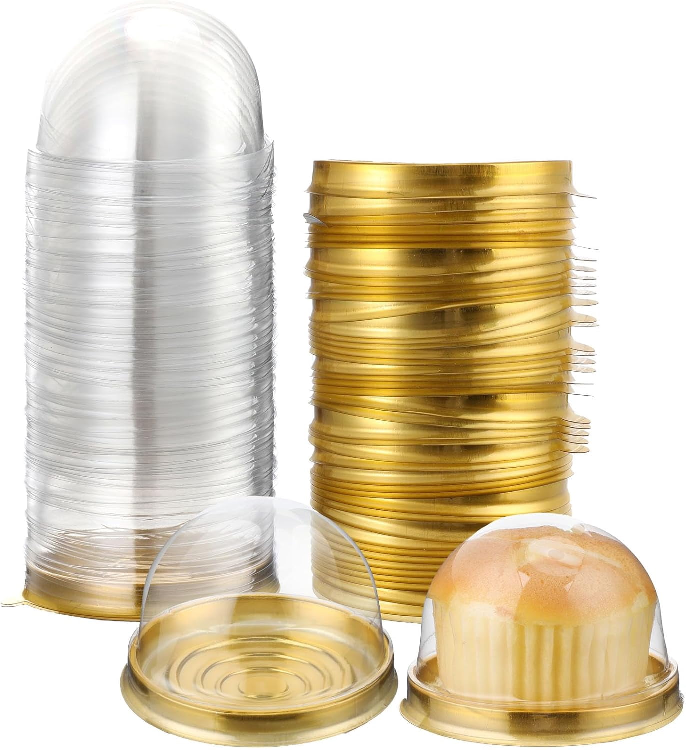 Supbessel Clear Plastic Mini Cupcake Container, Mini Cupcake Box Muffin ...