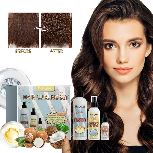 Supbessel Curly Styling and Smoothing Hair Care Set, Hair Styling Spray ...