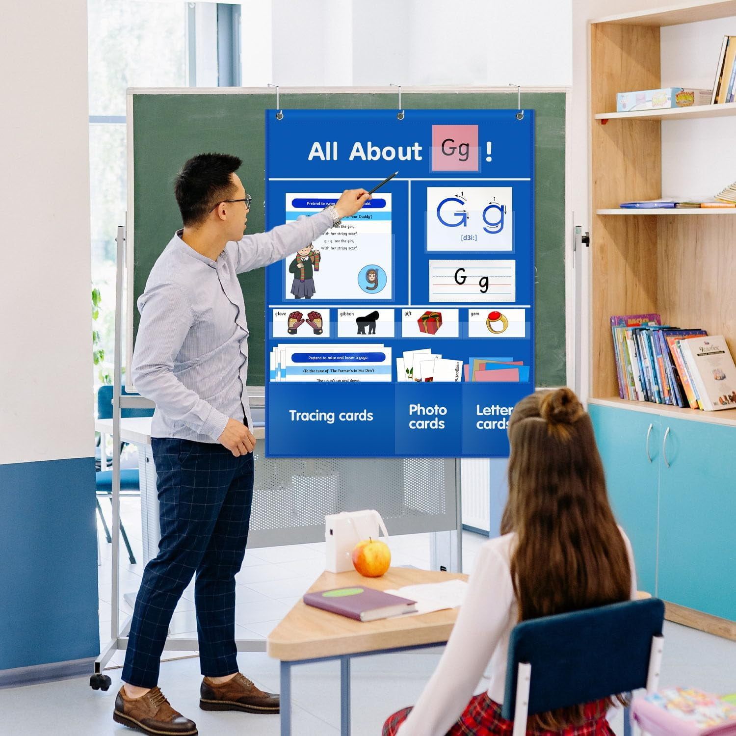 Supbessel All About Letter Pocket Chart, Alphabet Wall Chart Wall Chart ...