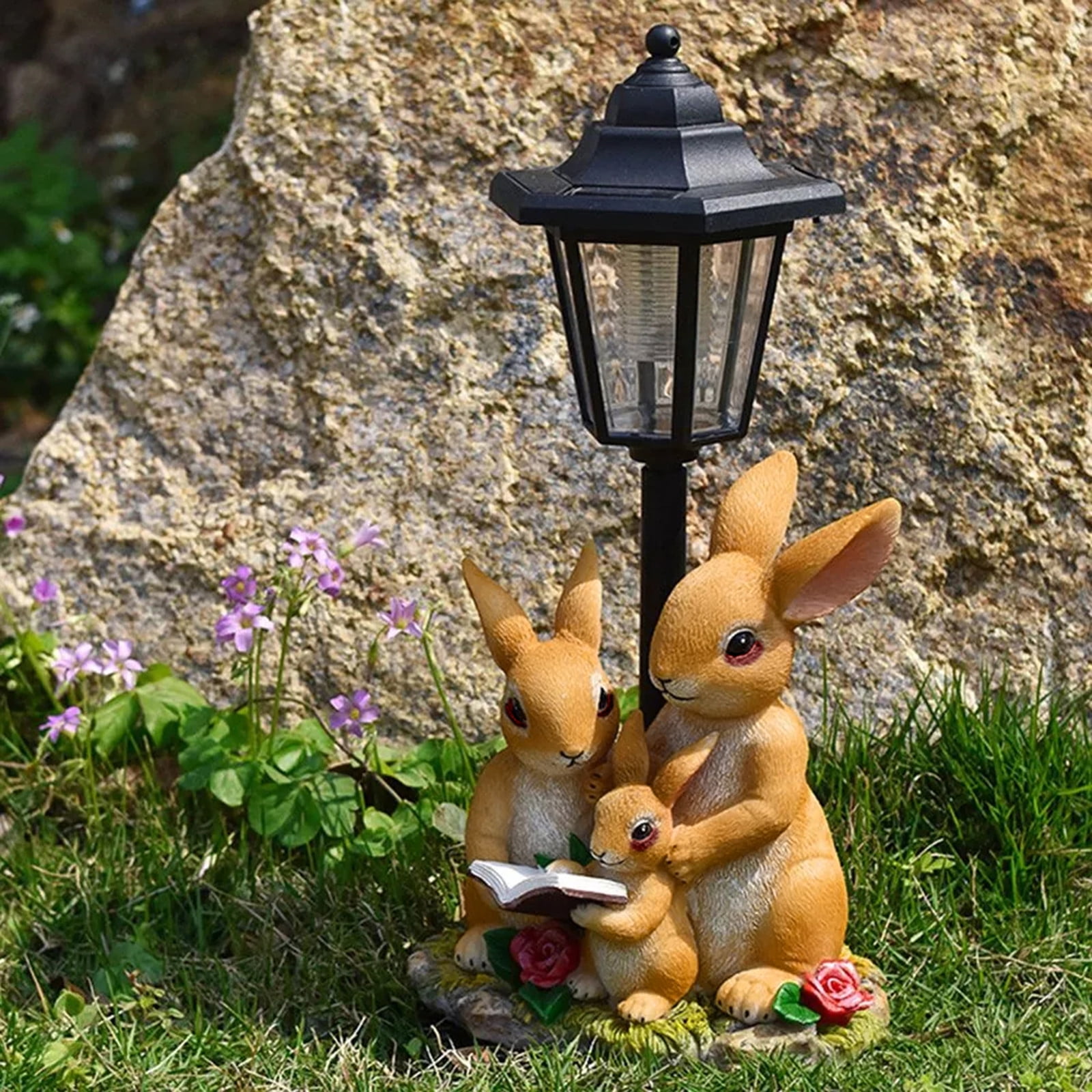 Supbessel Solar Hexagonal Garden Lamp Family Animal Courtyard Ornament ...