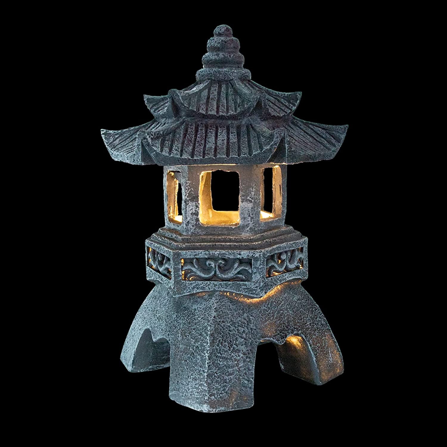 Supbessel Solar Pagoda Lantern Garden Statue Indoor Outdoor Zen Asian ...