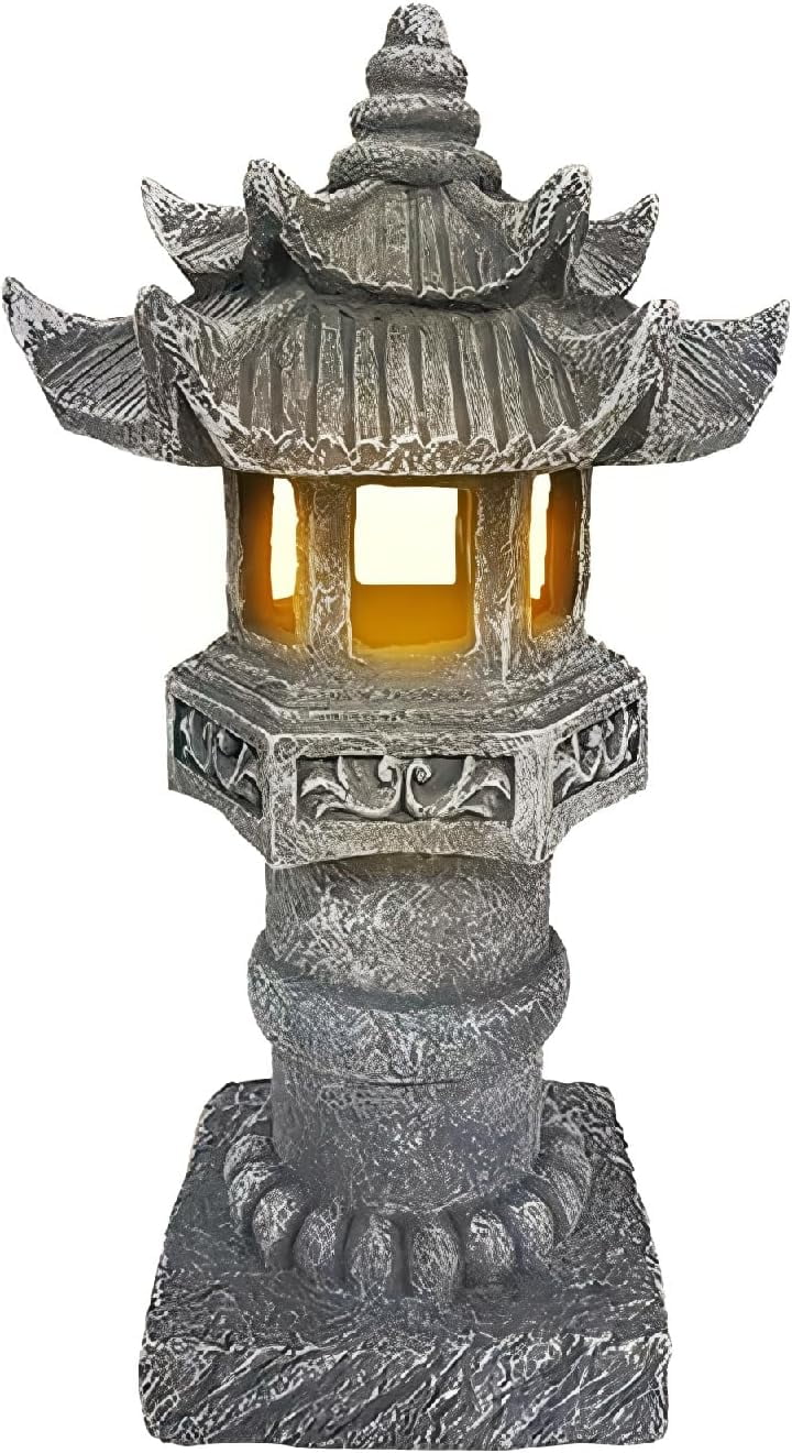 Supbessel Solar Pagoda Lanterns, Japanese Style Pathway Lights, Solar Rechargeable LED Lamp ...