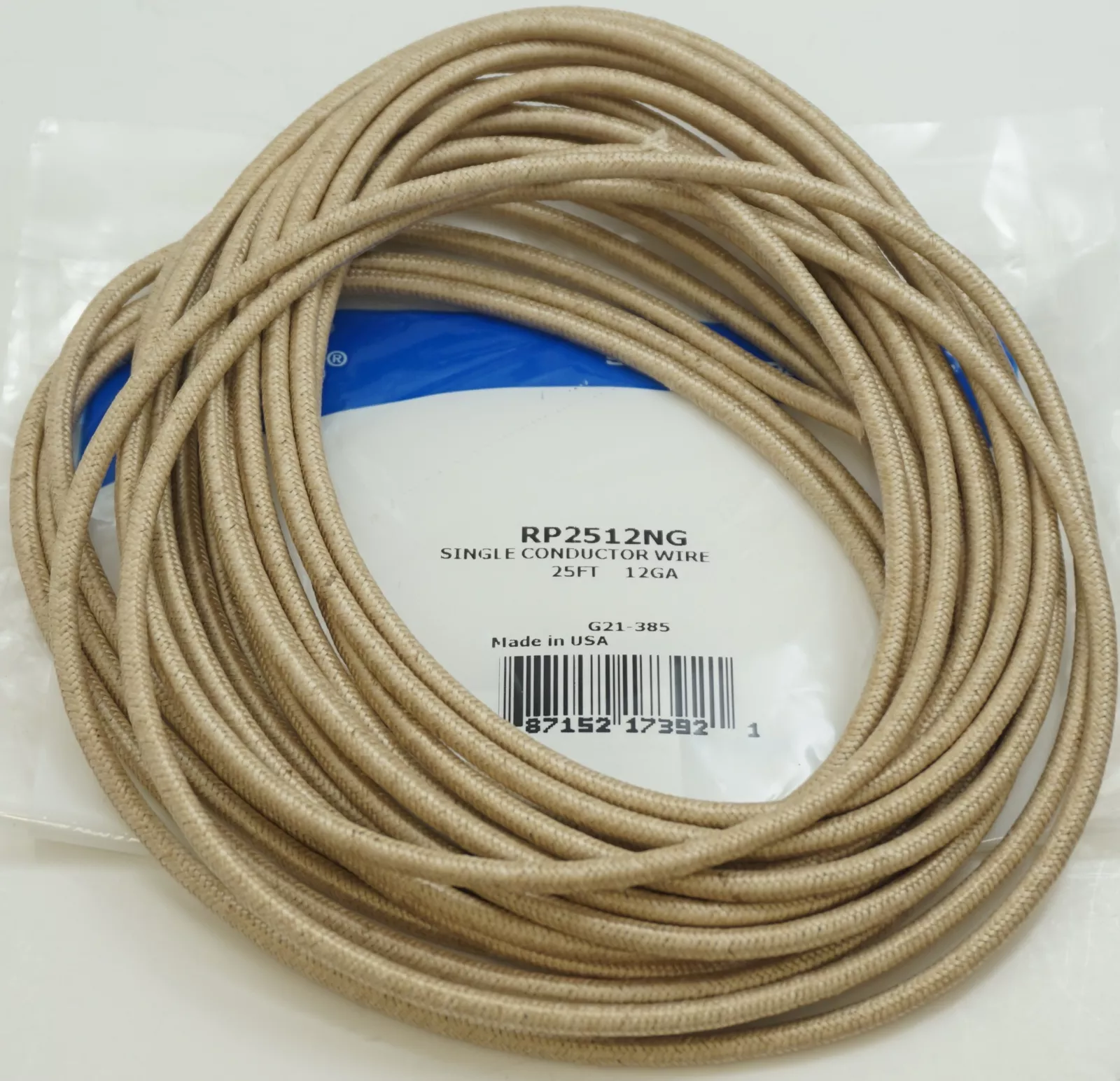Supco 25 Foot Single Conductor Wire, 12GA, 450C, Hi-Temp, RP2512NG ...