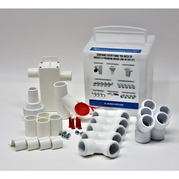 Supco CL100 Residential Condensate Drain Line Fittings Hook Up Kit for ...