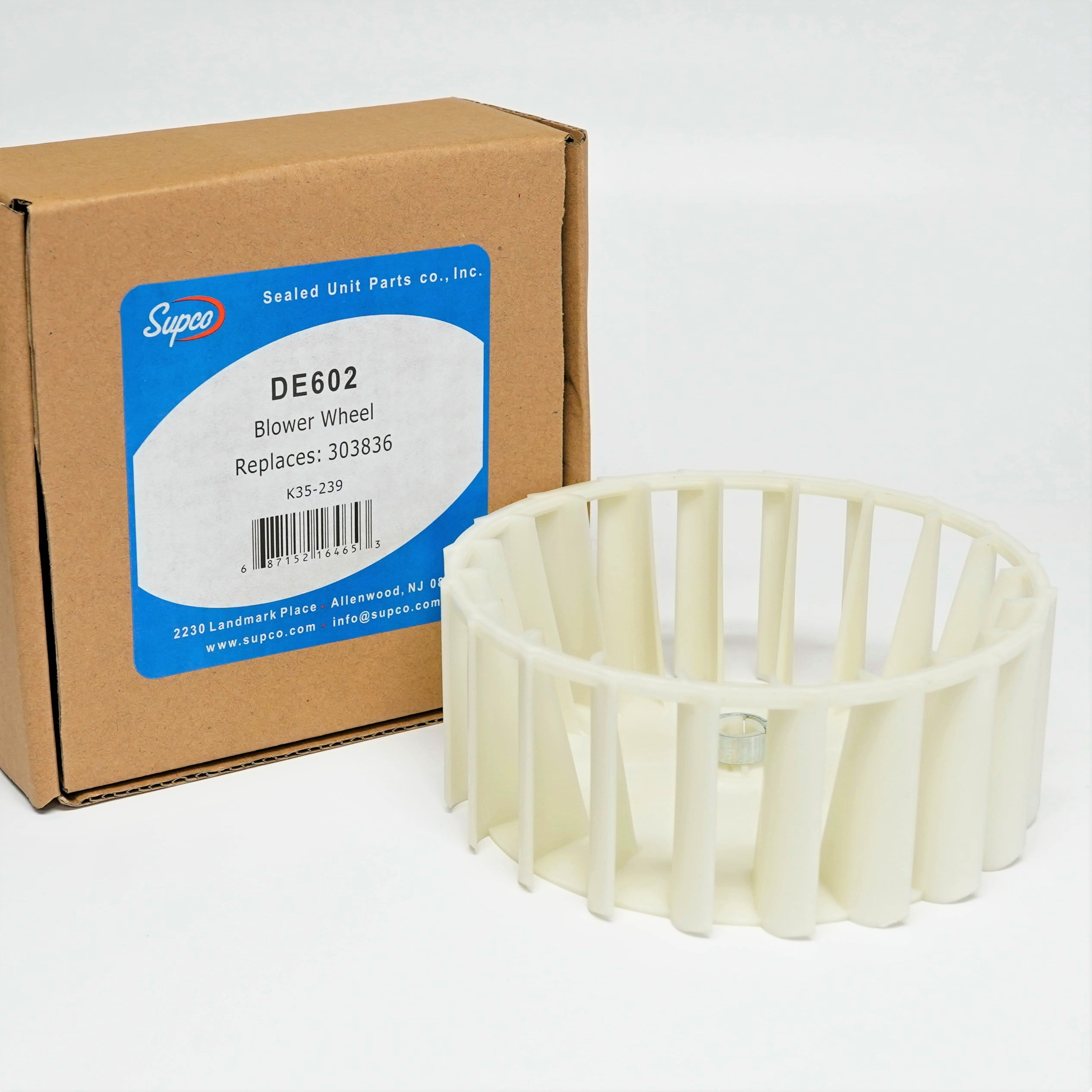 Supco DE602 Genuine OEM Blower Wheel Assembly With Clip Replaces Y303836, 303836 - Walmart.com