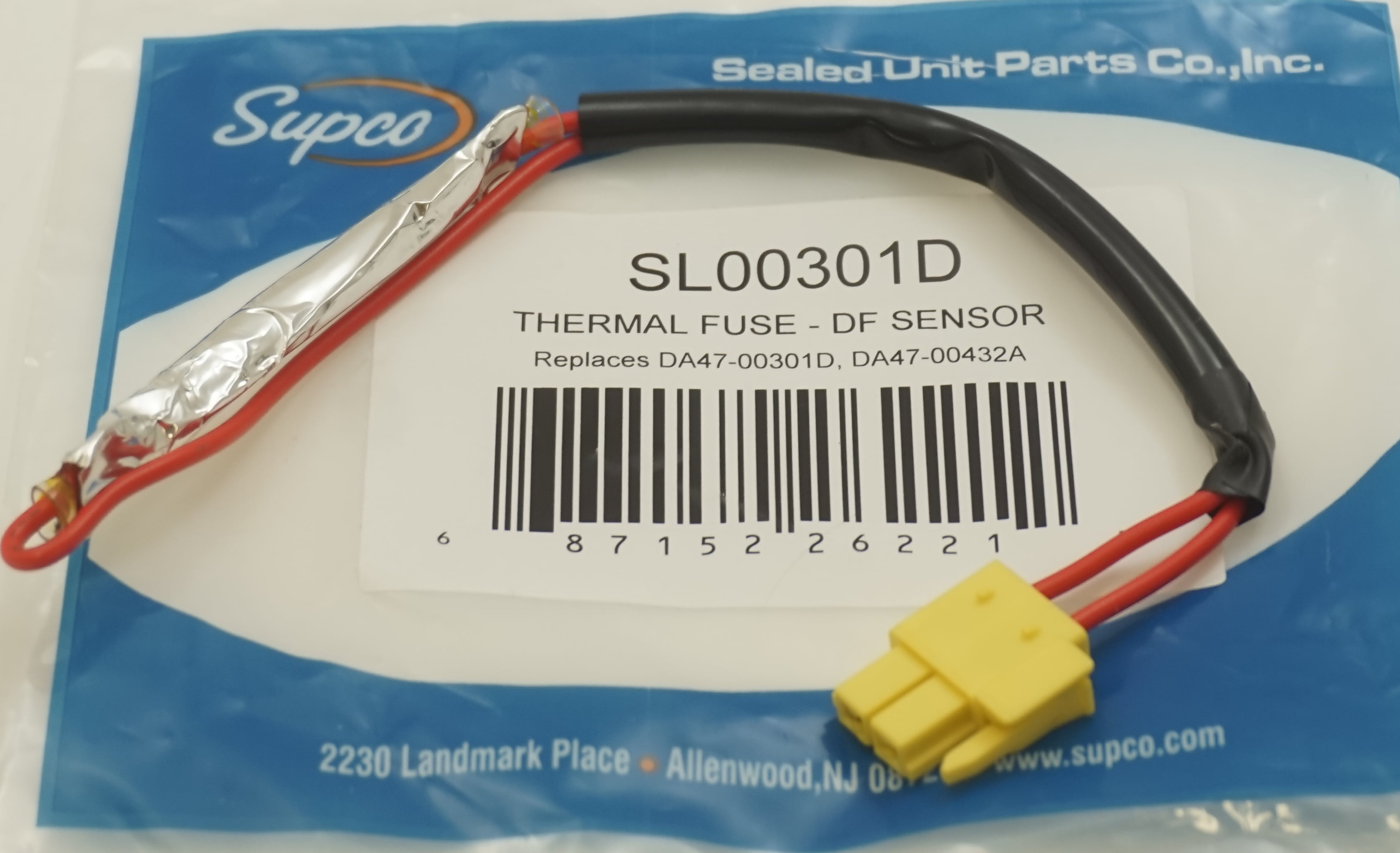 Supco Refrigerator Thermal Fuse - Defrost Sensor, DA47-00301D, SL00301D ...