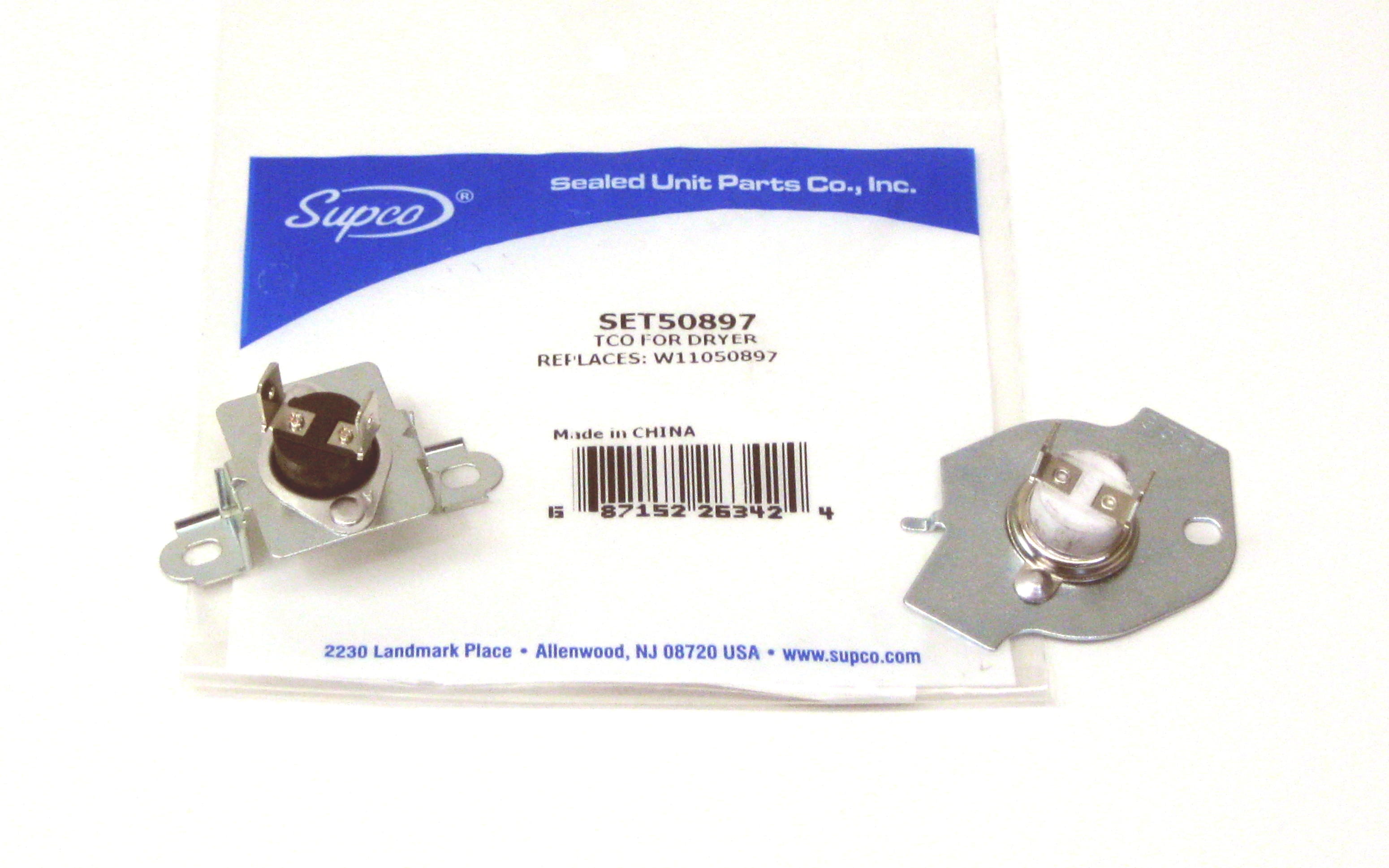 Supco SET50897 Dryer Thermostat Thermal Fuse Replaces W11050897 ...