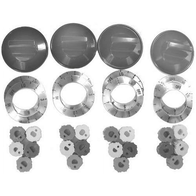 Supco Universal Electric Range Temperature Knob Kit, Black Finish, Fits ...