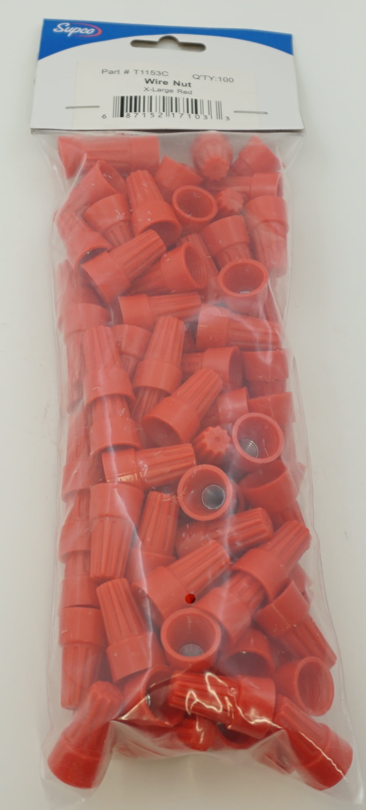 Supco Wire Connector, large red connector with spring insert (100 Pcs ...